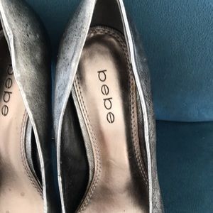 bebe | Shoes | Hematitesilver Gray With A Little Black Platform Type ...